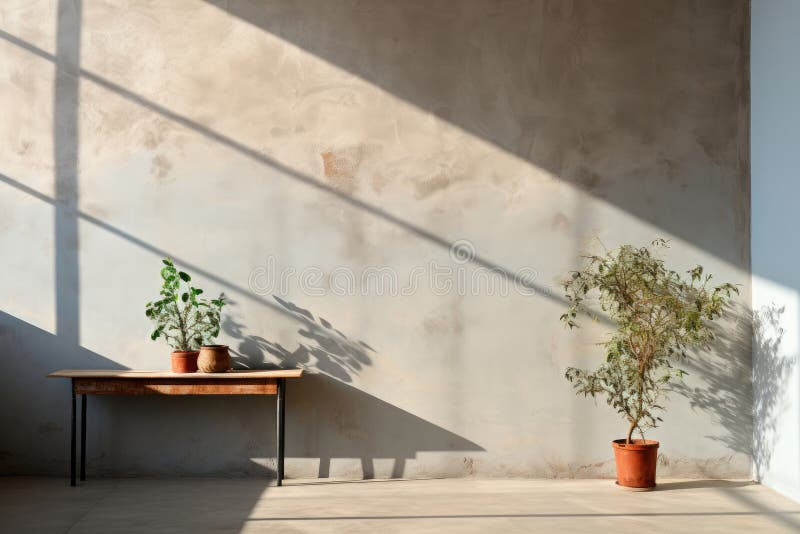 Interior of a Bright Room in Rustic Style with a Falling Sun Shadow and ...