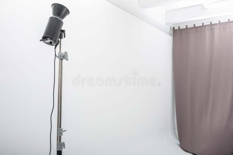 Interior of Bright Space of Photo Studio with Large White Cyclorama ...