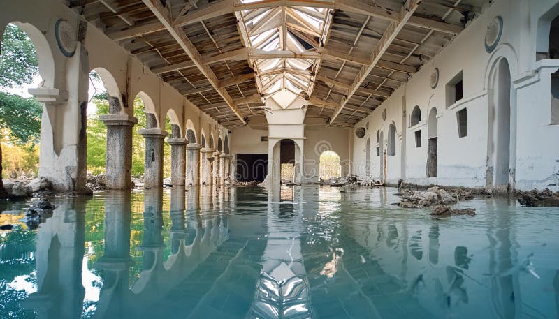 Interior of a Building Damaged and Still Containing Some Water Post ...