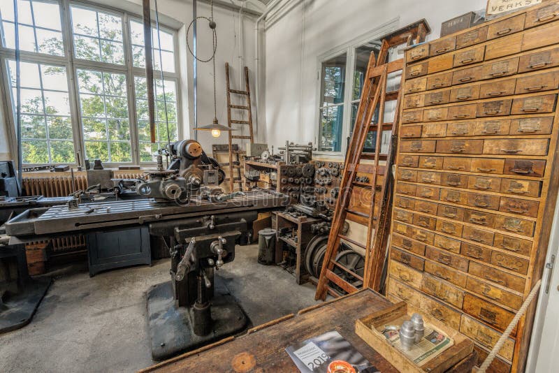 Interior of Building of the Mechanical Workshop on Skansen with Ancient ...