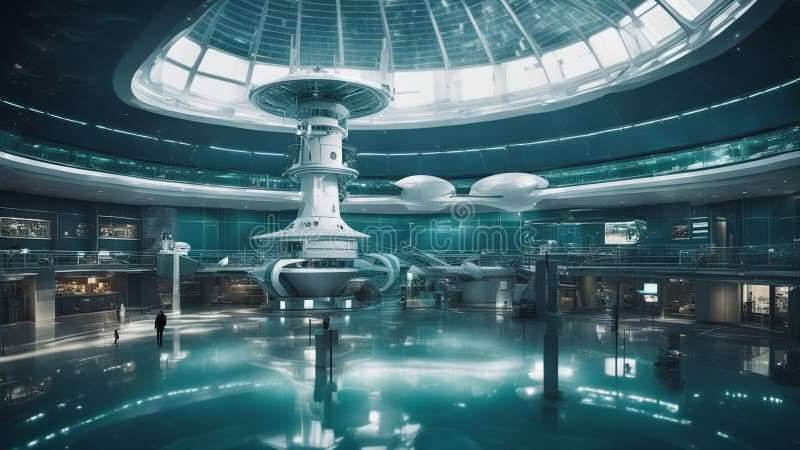 Interior of a Building _A Modern Space Center with a Circular Structure ...
