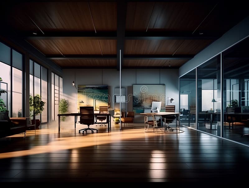 Interior of Building, Office with Jobs Stock Illustration ...