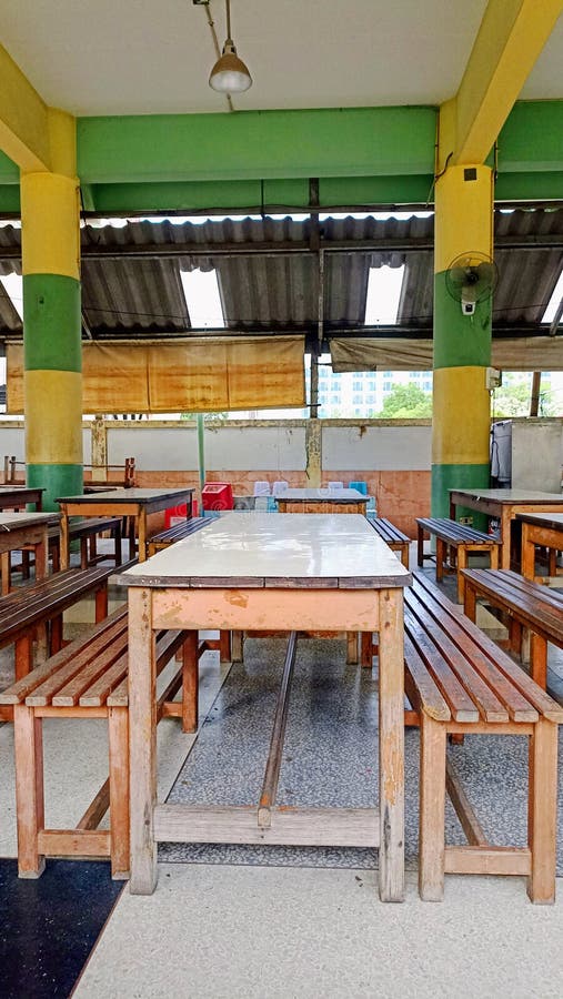 Interior Building Table Dining Room Tree Corridor Stock Image - Image ...