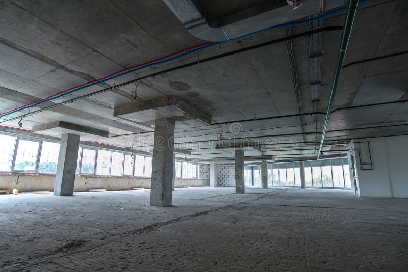 Panorama of Interior Under Construction. Stock Photo - Image of plan, architecture: 65990918