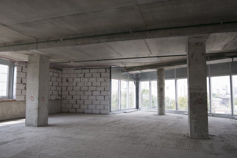Interior of the Building Under Construction Stock Photo - Image of wall ...
