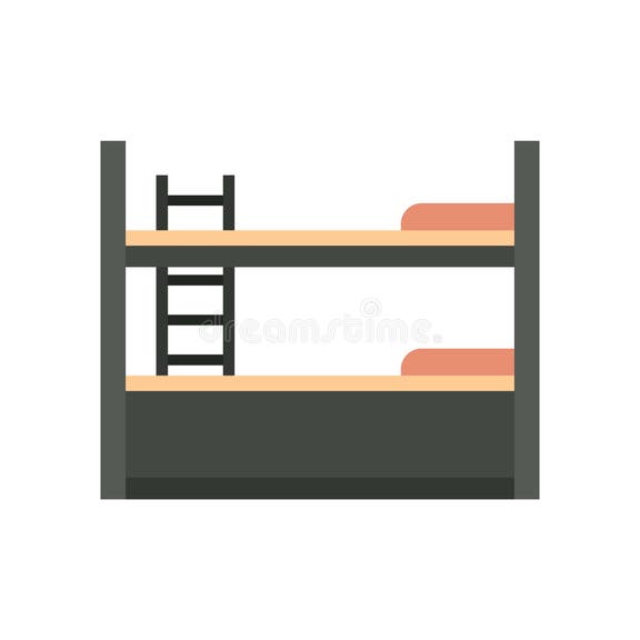 Interior Bunk Bed Icon Flat Isolated Vector Stock Illustration - Illustration of girl, empty ...