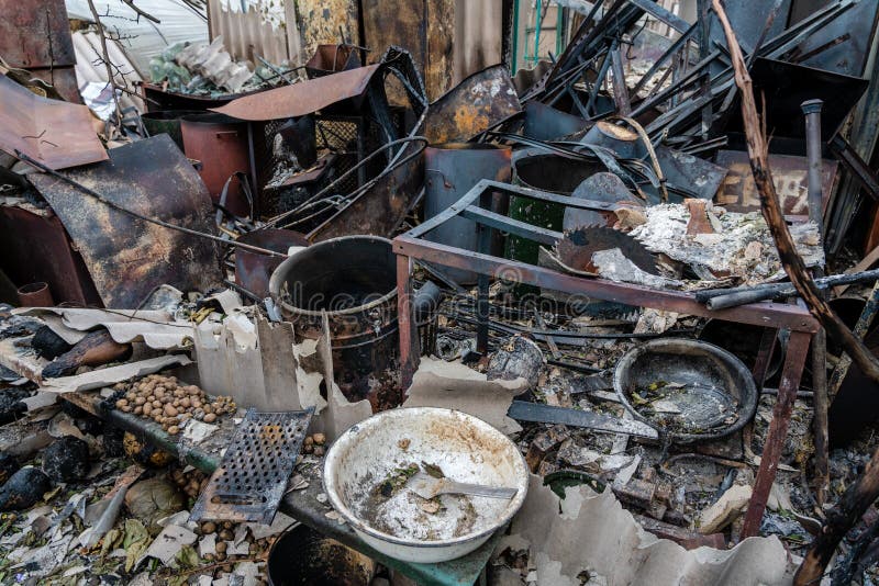 Interior of the Burned-down House after the Fire Stock Photo - Image of ...
