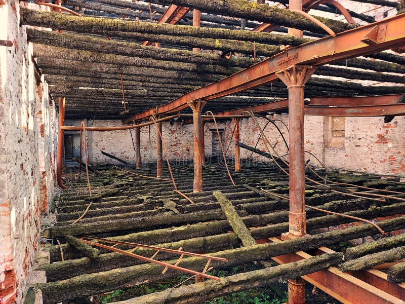 Interior of a Burnt Warehouse with Multiple Storeys Stock Image - Image ...