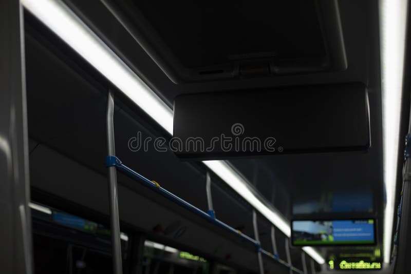 Interior of bus. Night bus stock image. Image of ontario - 266002999