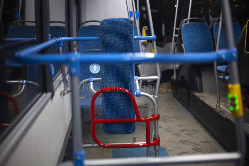 The Interior of the Bus. Bus Seating Stock Image - Image of underground ...
