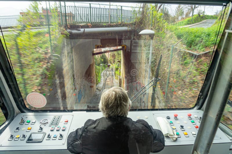 Interior of the Cabin of the Artxanda Funicular, Artxanda Ko Making the ...