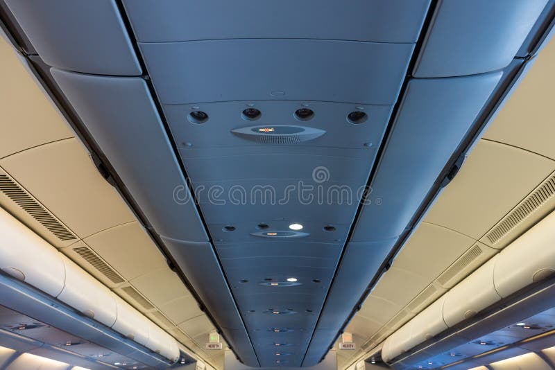 Design of Ceiling in Cabin of Airplane Stock Image - Image of design ...
