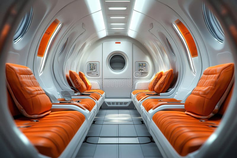 Interior of a Cabin for Rest on a Spaceship. Concept of Space Industry ...