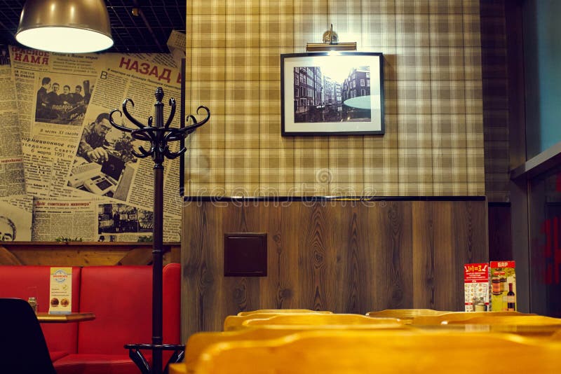 The Interior of Cafe in Soviet Style Editorial Photo - Image of space ...