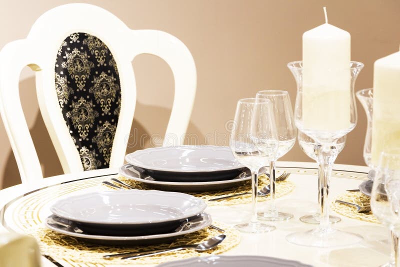 Interior of the Cafe in the Style of Provence. Table Setting Stock ...