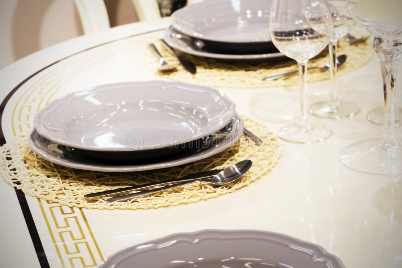 Interior of the Cafe in the Style of Provence. Table Setting Stock ...