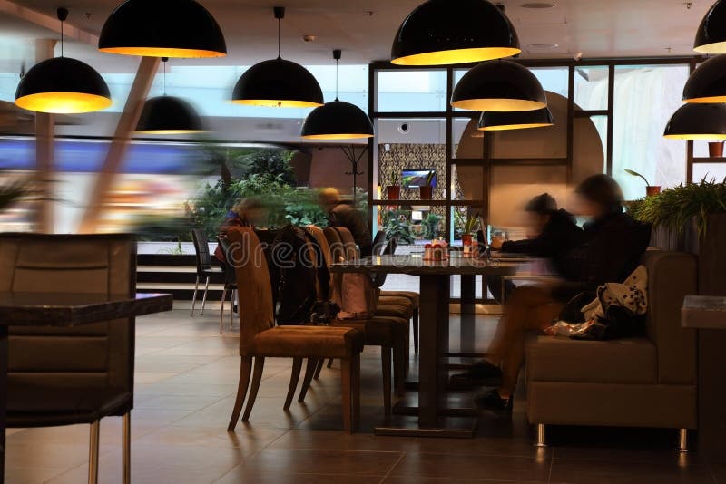 The Interior of the Cafeteria Stock Image - Image of contemporary ...