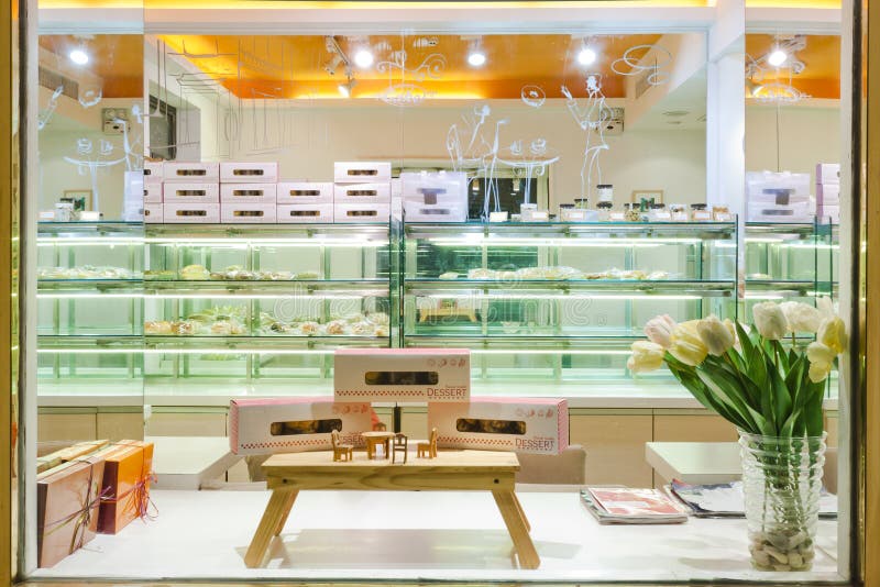 Interior of cake shop stock image. Image of cafe, dest - 19370575