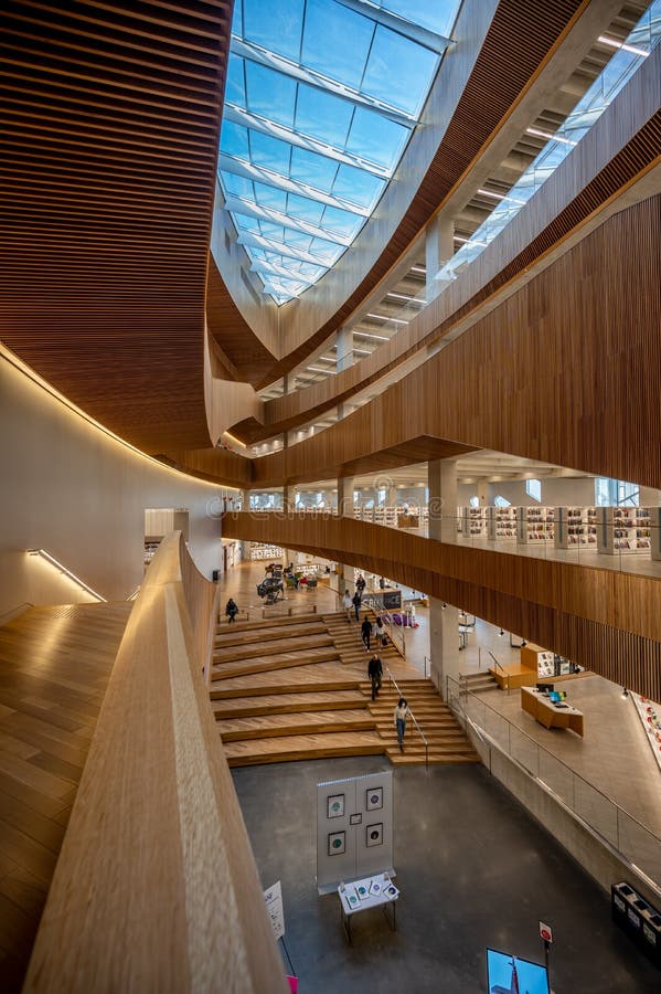 Interior of Calgary`s Central Branch of the Calgary Public Library ...