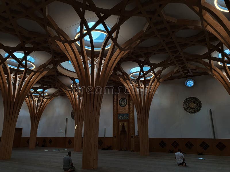 Interior of Cambridge Mosque with Prayers Editorial Photography - Image ...