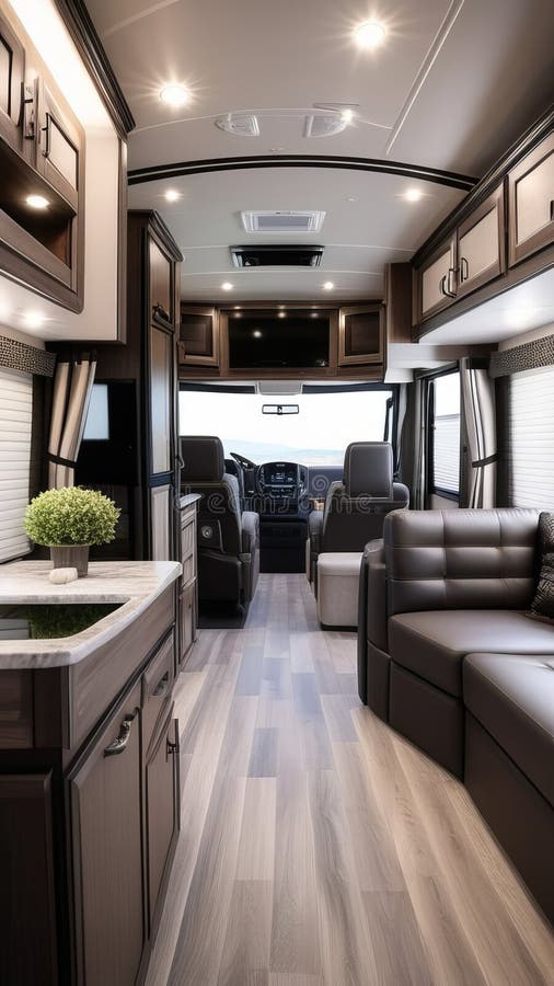 Interior of a Camper Car. View from the Inside Stock Illustration ...