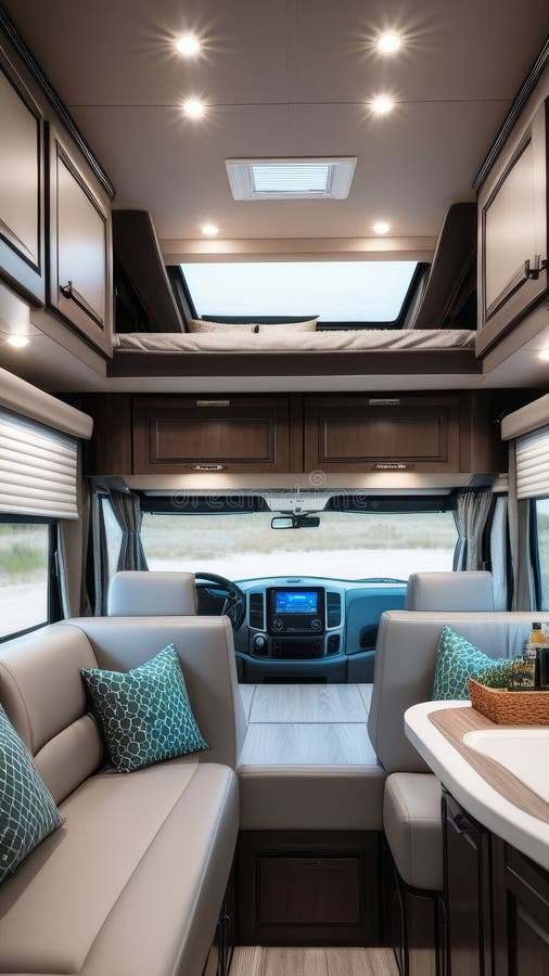 Interior of a Camper Car. View from the Inside Stock Illustration ...