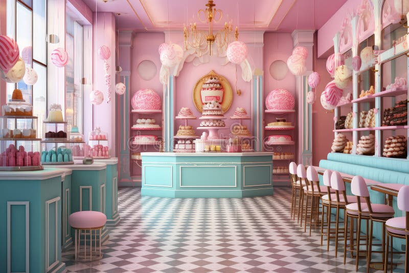 Interior of Candy Shop with Different Sweets. Generative Ai Stock ...