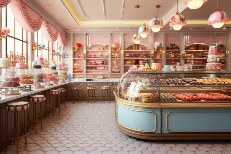Interior of Candy Shop with Different Sweets. Generative Ai Stock ...