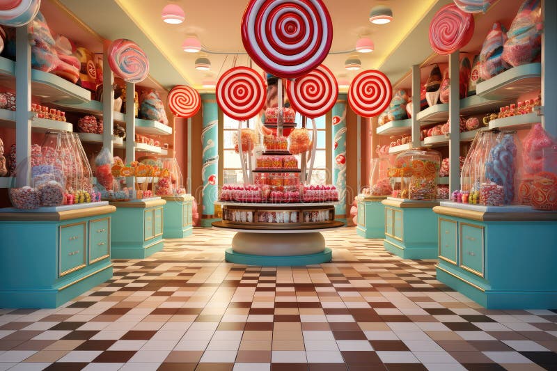 Interior of Candy Shop with Different Sweets. Generative Ai Stock ...