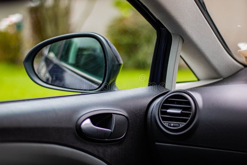 Interior of a Car with a Black Interior and Daylight Outside Editorial ...
