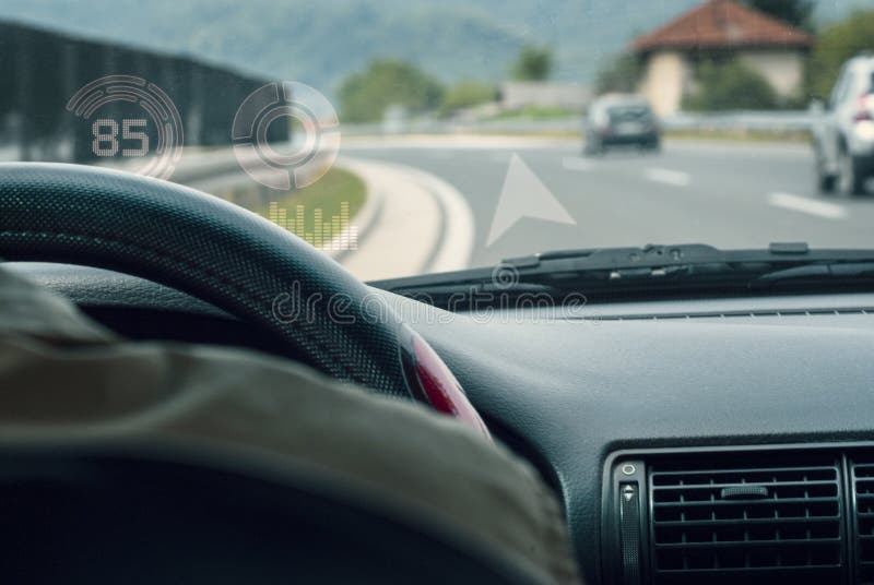 Interior Car Cockpit Hud Display Stock Photo - Image of menu, head ...