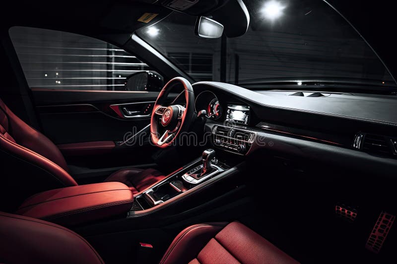 Interior of Car, with Designer Accessories and Luxury Features Stock ...