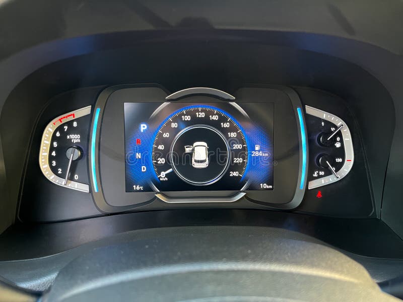 The Interior of the Car . Information Display and Dashboard with Fuel ...