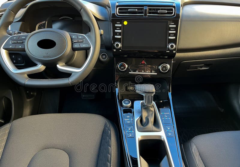 Interior of the Car Interior. Steering Wheel, Instrument Panel ...