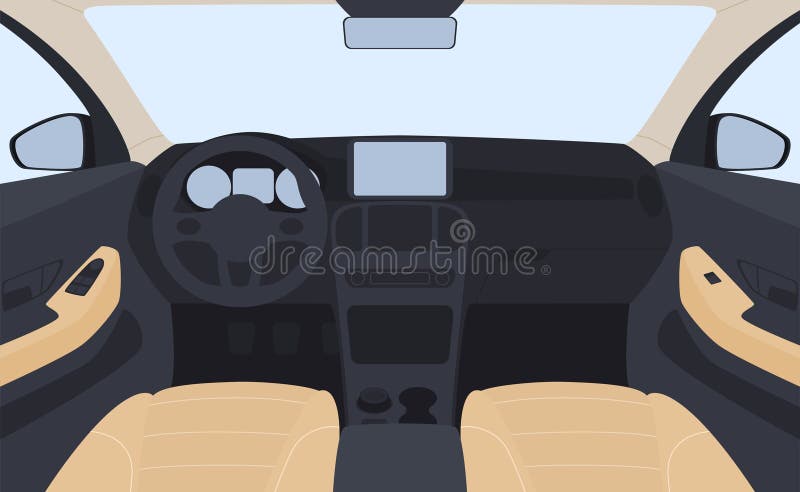 Interior of the Car from the Middle. Modern Comfortable Car Interior ...