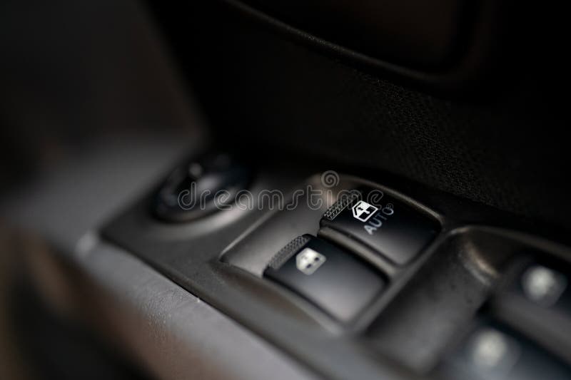 Interior of a Car Power Window Control Stock Image - Image of transport ...