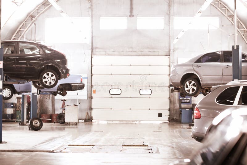 Interior of Car Service Center with Automobiles Stock Photo - Image of ...