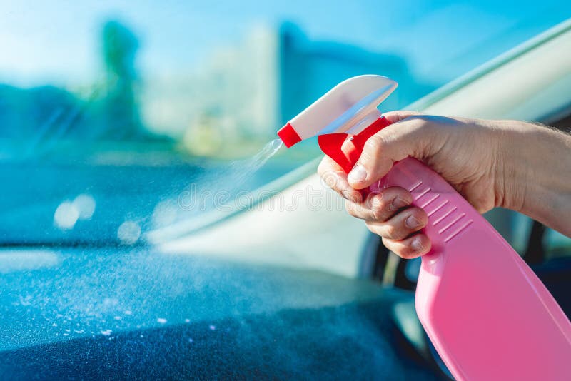 Interior Car Washing with Cleanser Stock Image - Image of soap ...