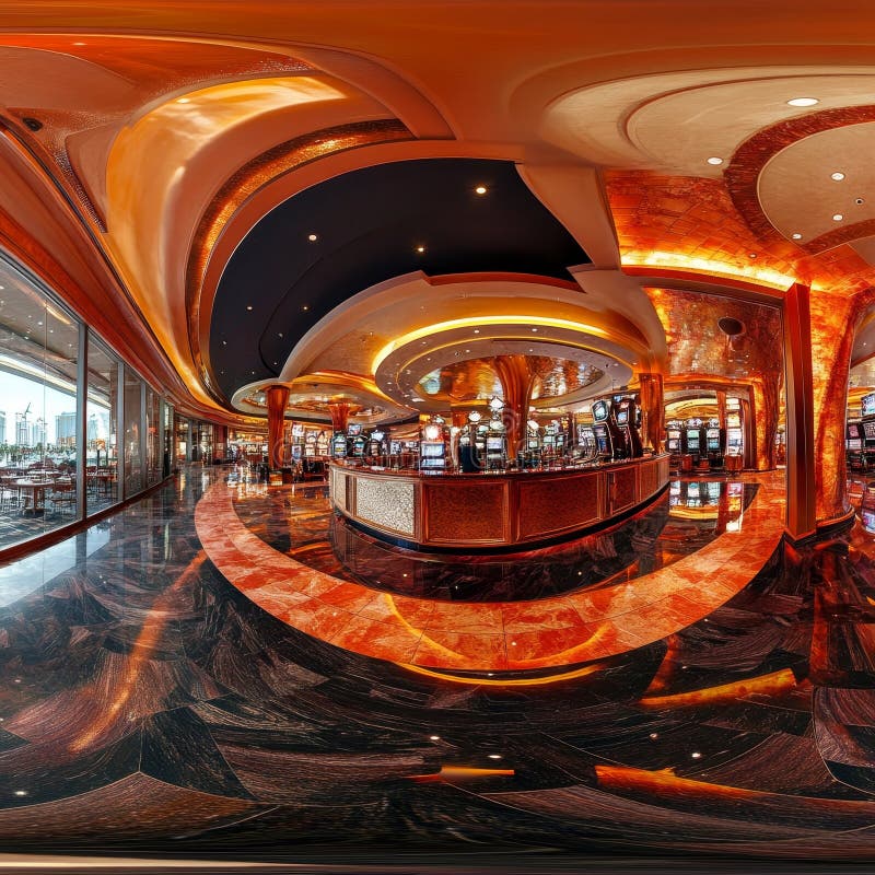 Interior of a Casino with a Reception Counter. 3D Rendering Stock ...