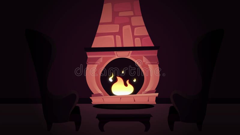 Interior of the Castle with a Fireplace. Animation 2D Stock Video ...