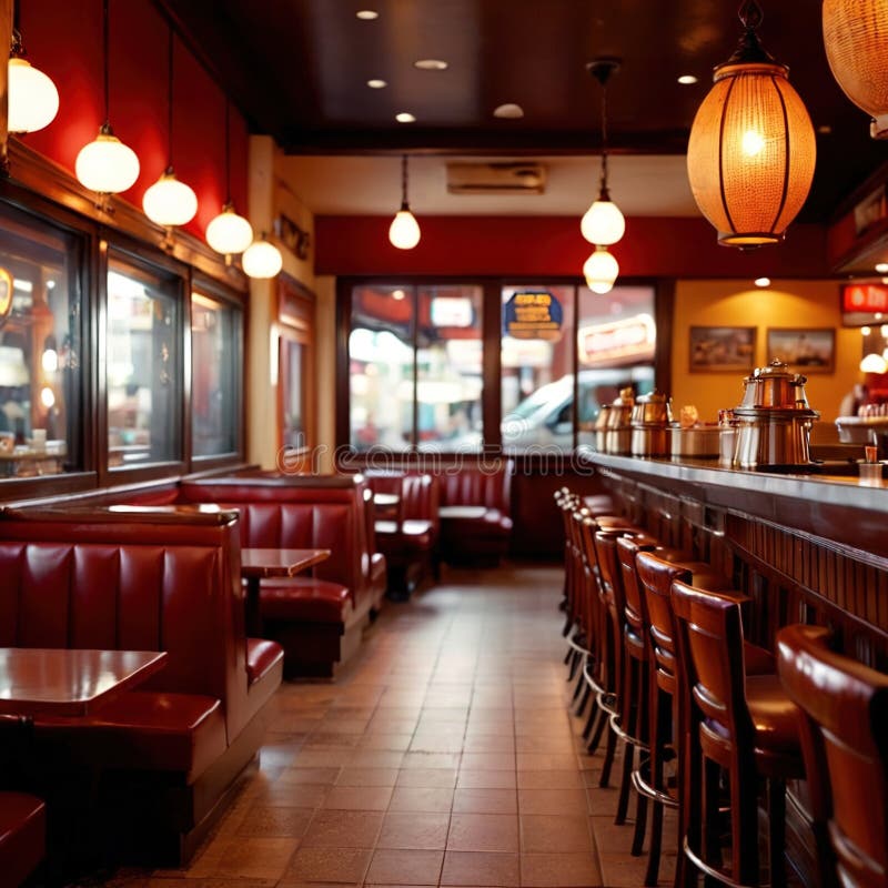 Interior of Casual Fast Service Restaurant Dining Area, Indoor ...