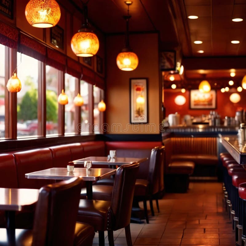 Interior of Casual Fast Service Restaurant Dining Area, Indoor ...