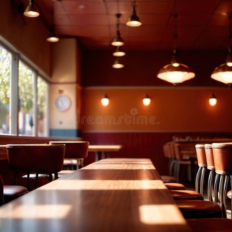 Interior of Casual Fast Service Restaurant Dining Area, Indoor ...