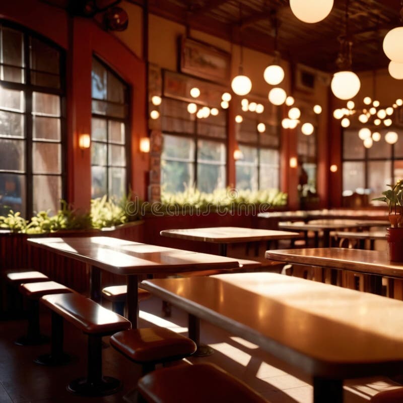 Interior of Casual Fast Service Restaurant Dining Area, Indoor ...