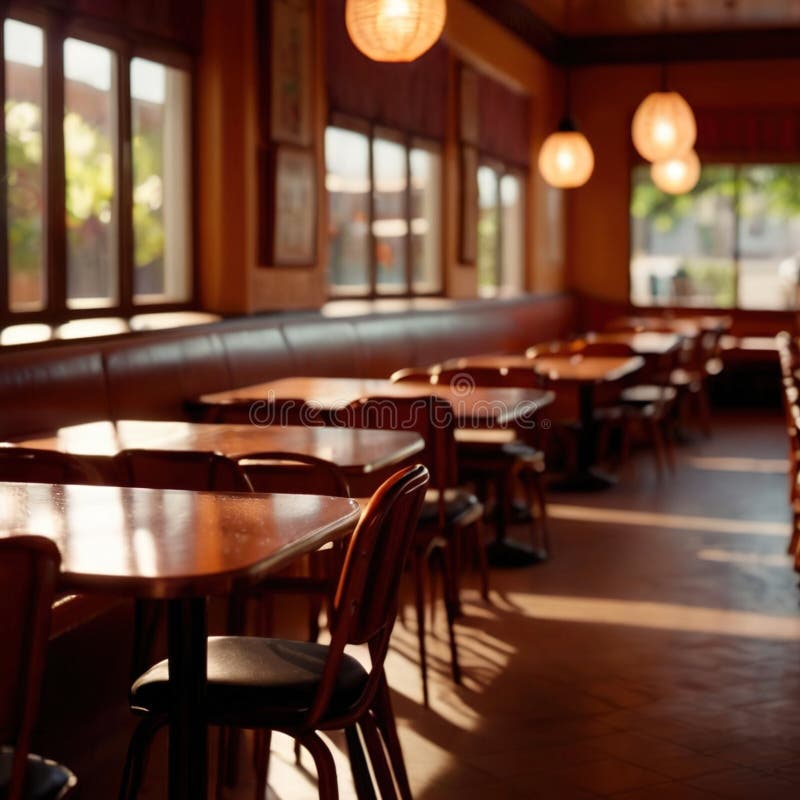 Interior of Casual Fast Service Restaurant Dining Area, Indoor ...