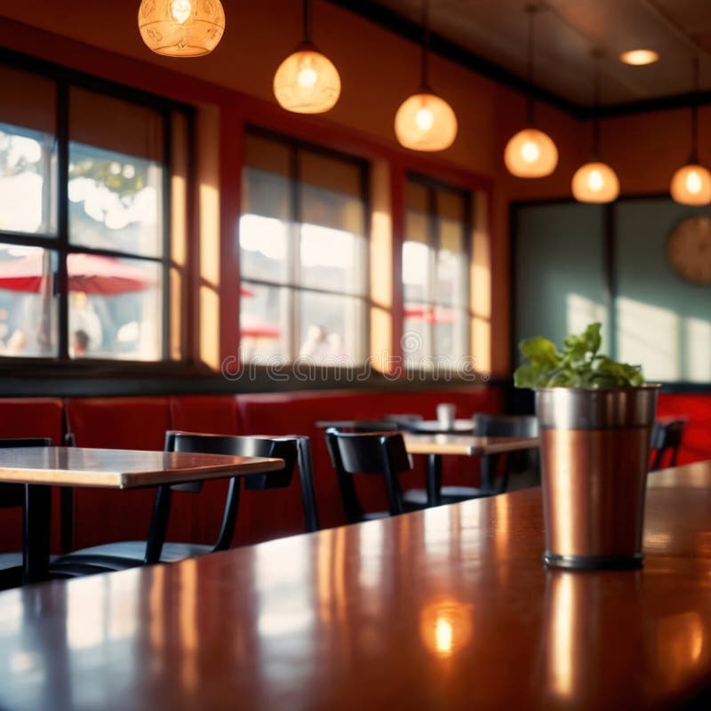 Interior of Casual Fast Service Restaurant Dining Area, Indoor ...