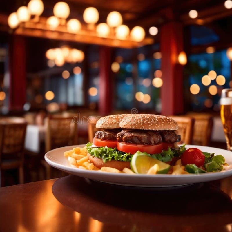 Interior of Casual Fast Service Restaurant Dining Area, Indoor ...