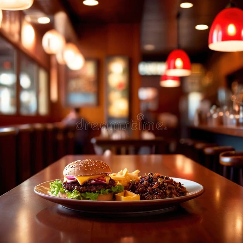 Interior of Casual Fast Service Restaurant Dining Area, Indoor ...