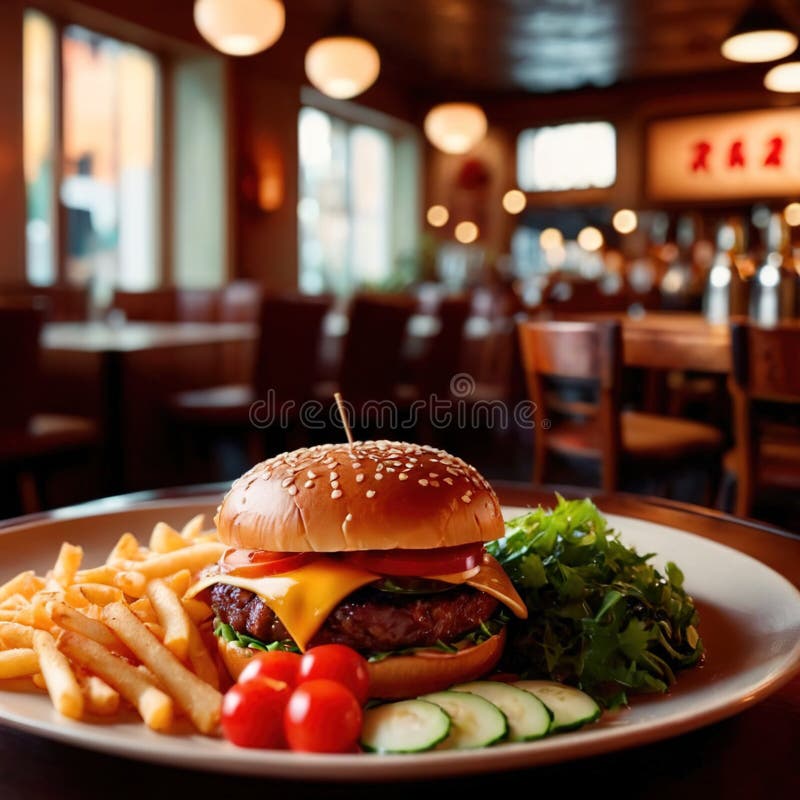 Interior of Casual Fast Service Restaurant Dining Area, Indoor ...