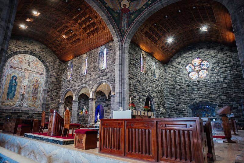 Interior of a Cathedral with Arch Columns Stock Image - Image of ...
